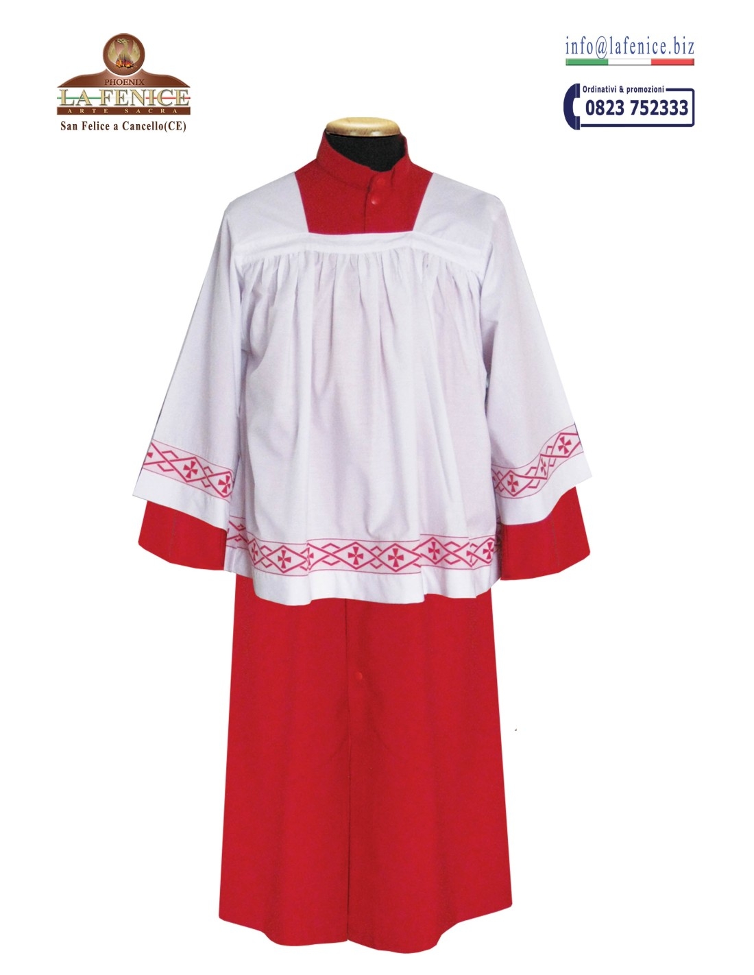 Cotta per chierico con talare rossa - 303 - La Fenice Arte Sacra - La ...